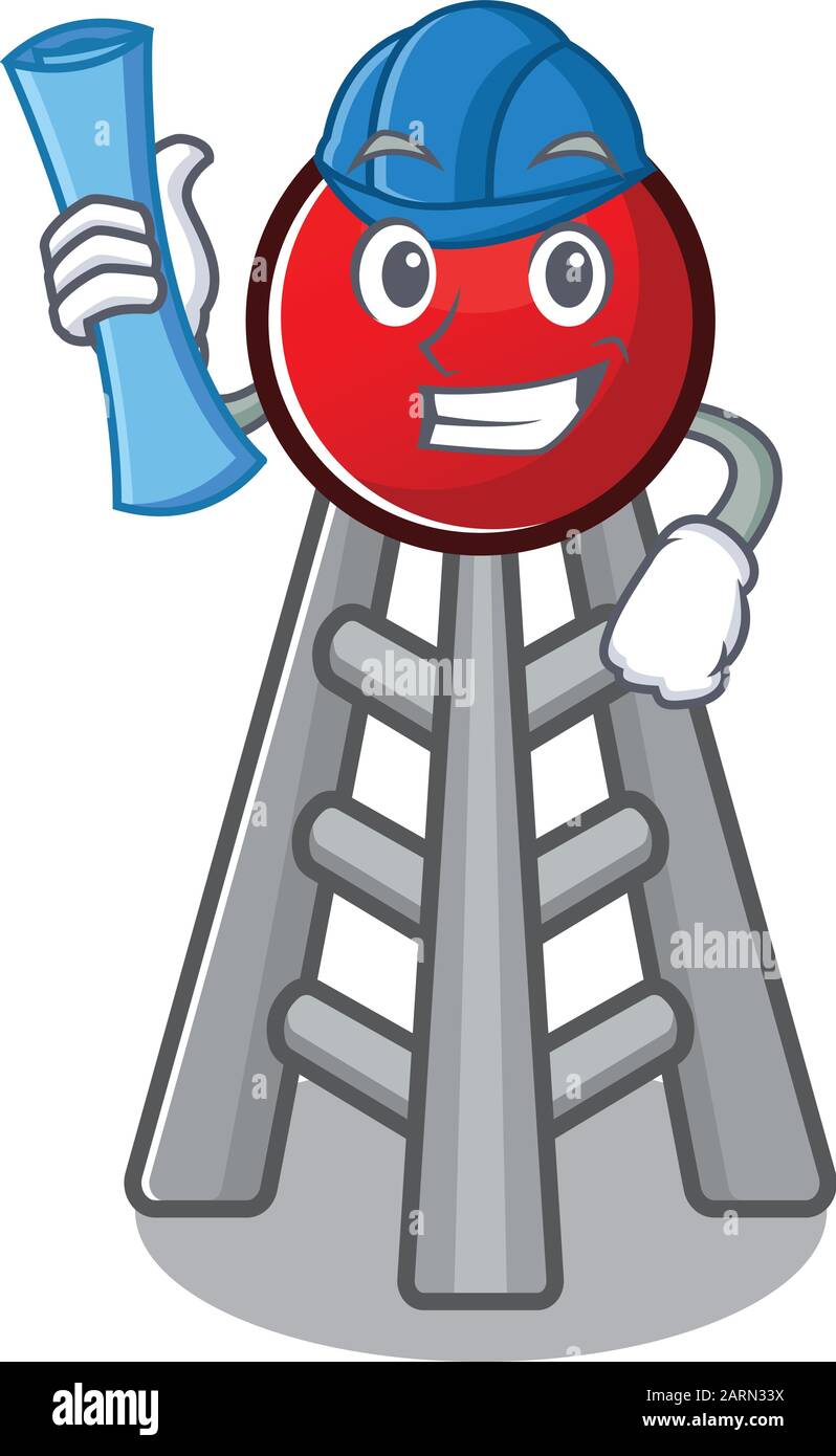 Elegant Architect radio tower having blue prints and blue helmet Stock ...