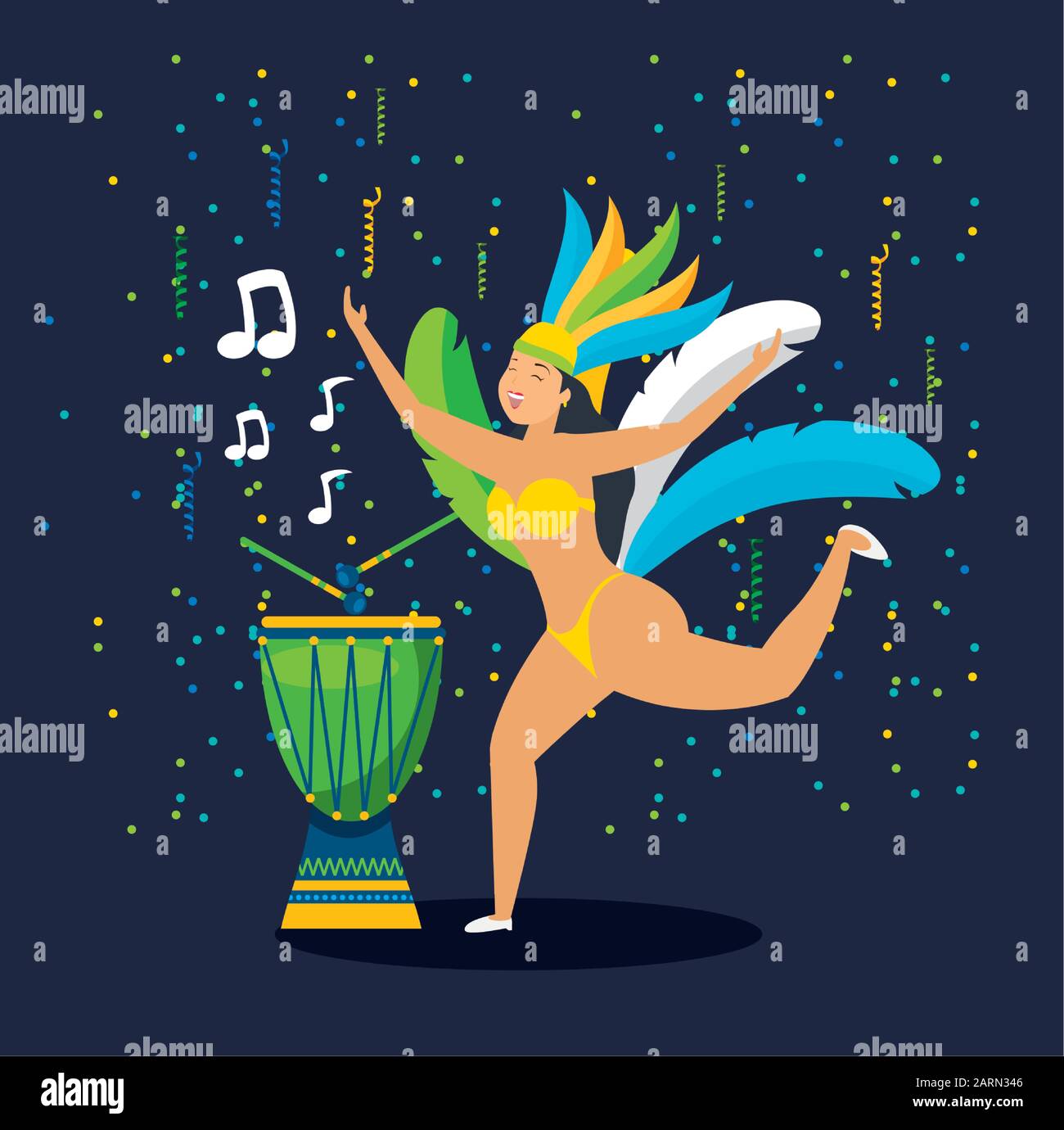 Samba dancing brazil drums Stock Vector Images - Alamy