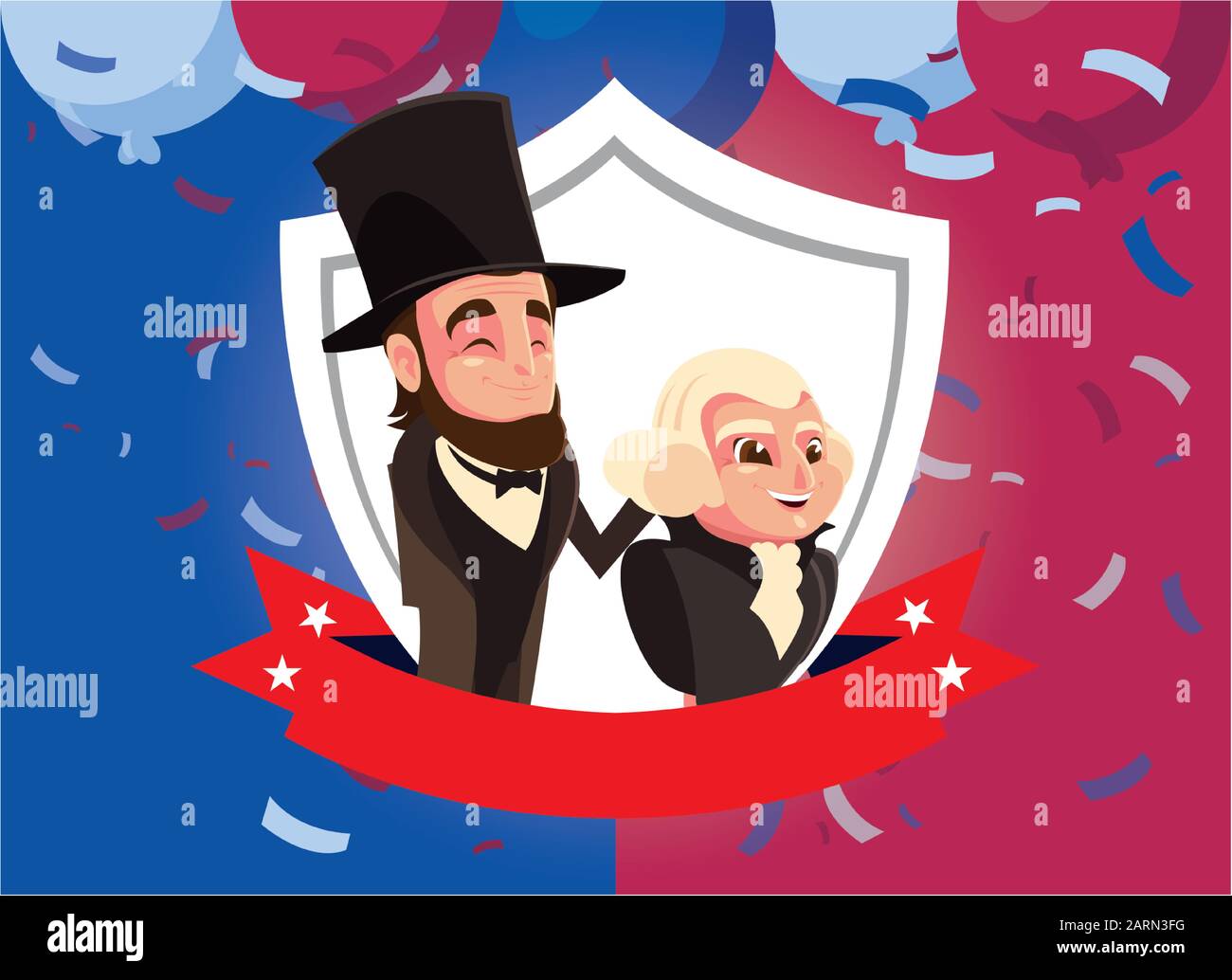 cartoon of presidents george washington and abraham lincoln, president ...