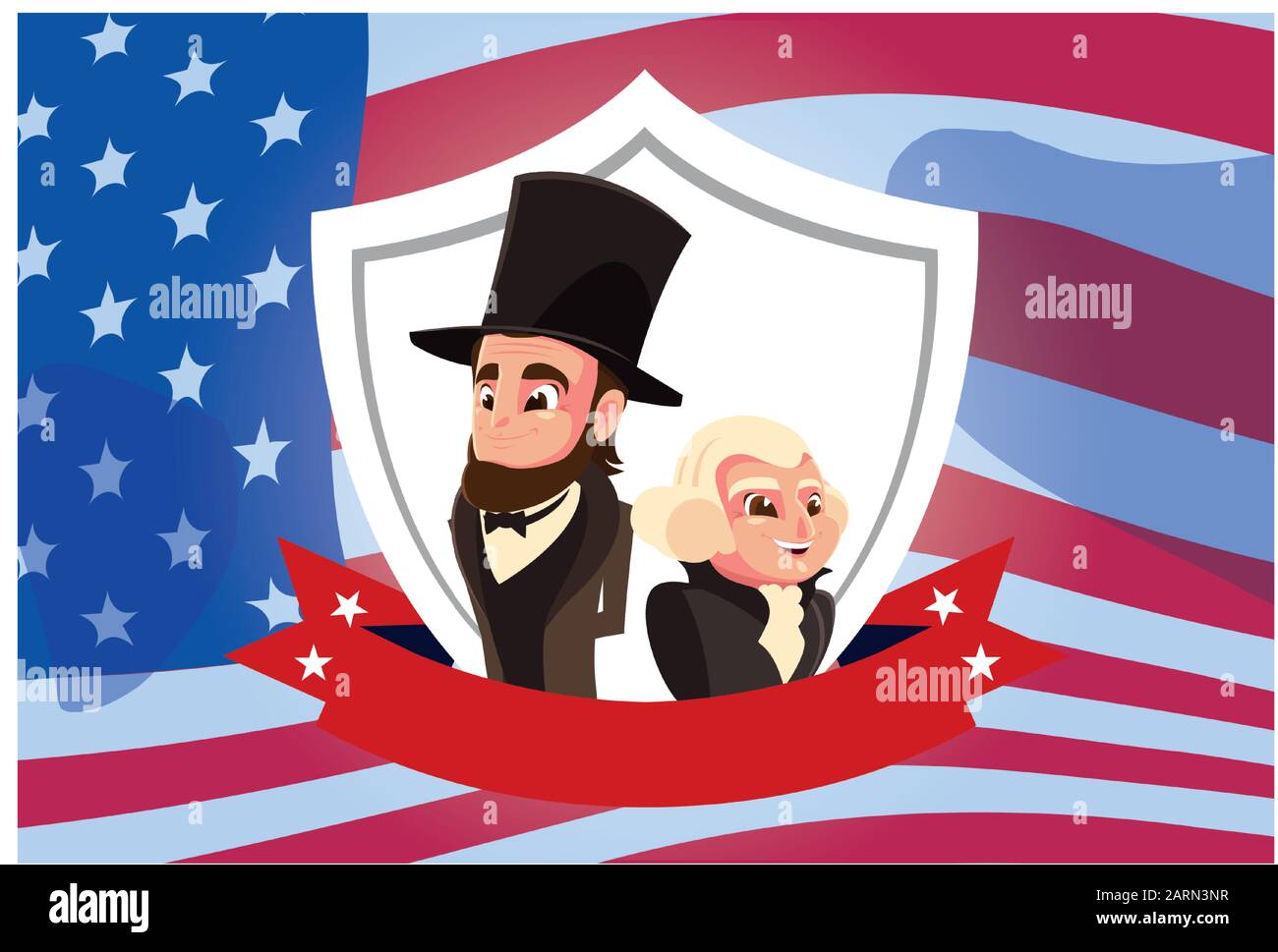 cartoon of presidents george washington and abraham lincoln, president ...