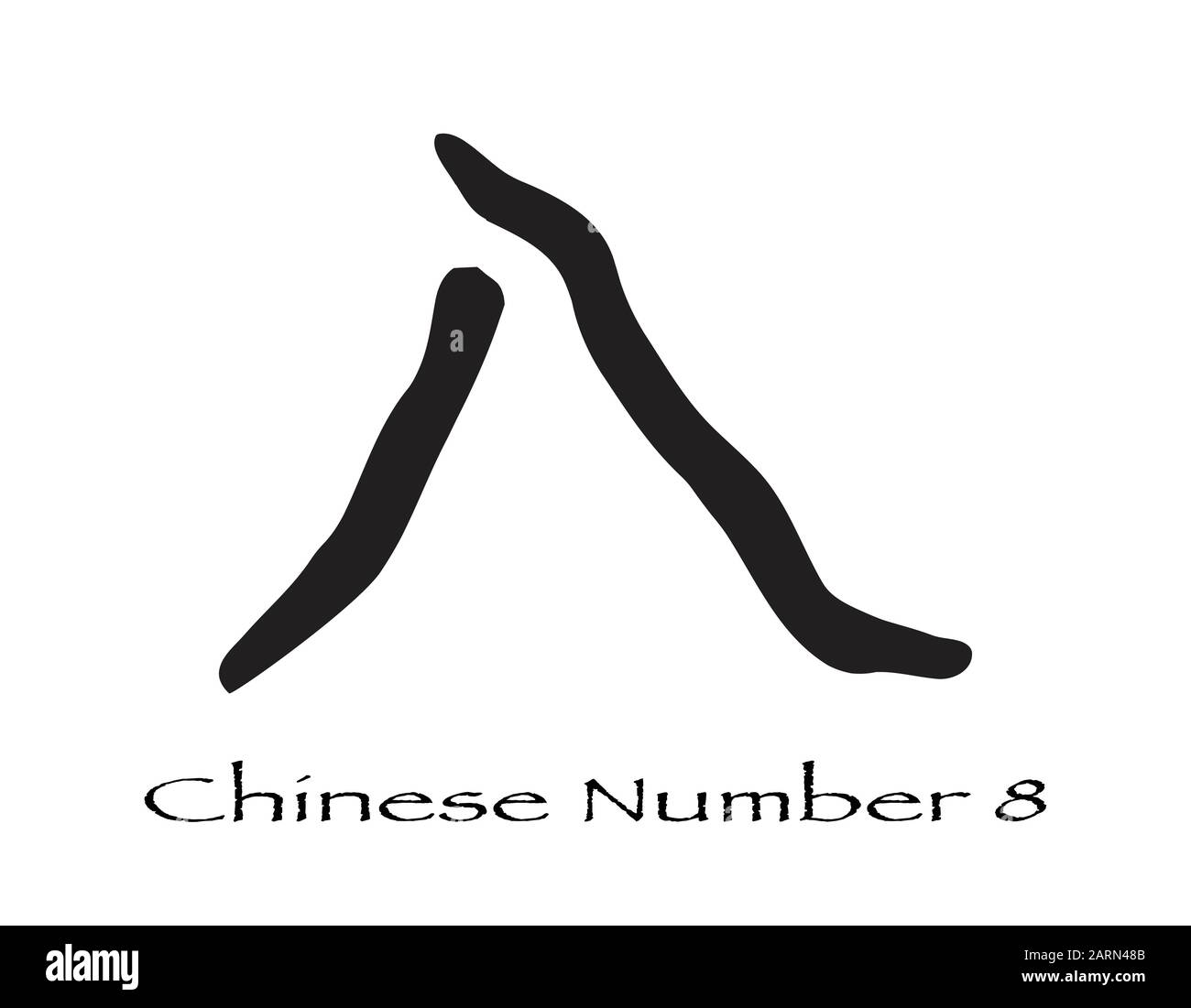 The Chinese Mandarine logogram for the number Eight isolated on a white ...