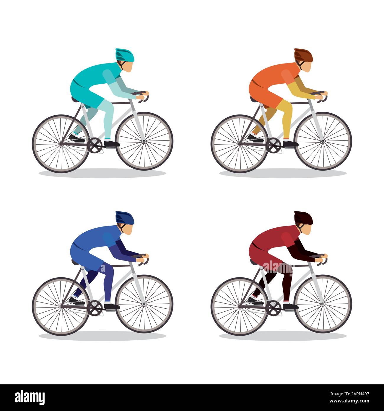 Men riding bikes set vector design Stock Vector Image & Art - Alamy