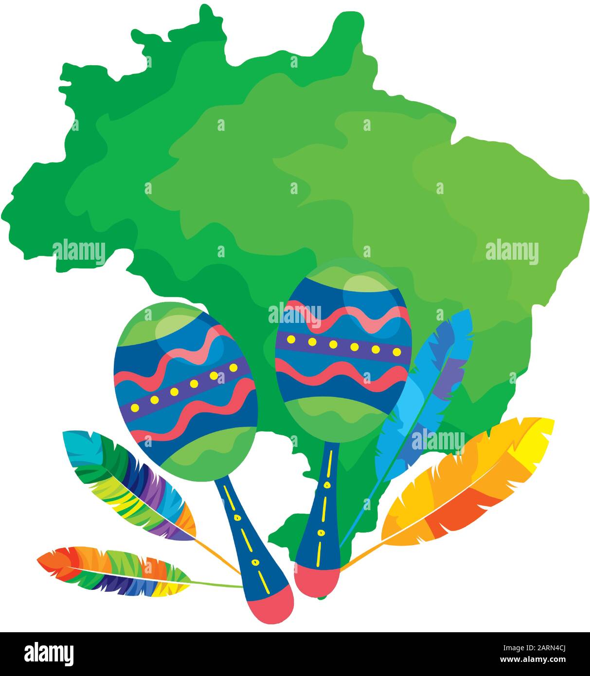 maracas with map of brazil isolated icon Stock Vector Image & Art - Alamy