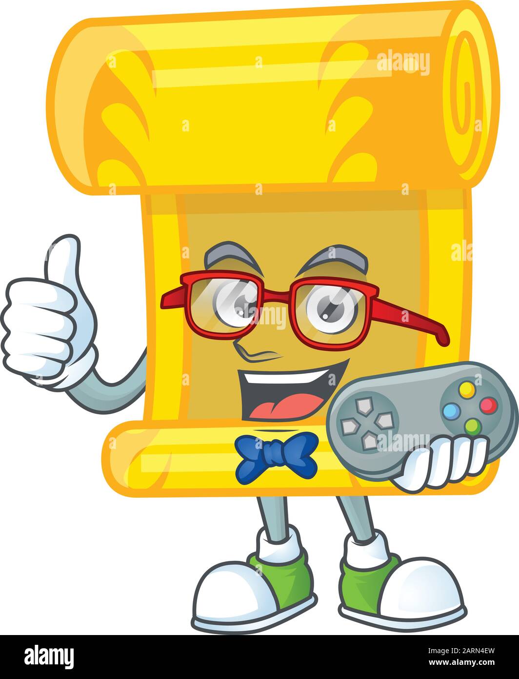 Smiley gamer chinese gold scroll cartoon mascot style Stock Vector ...