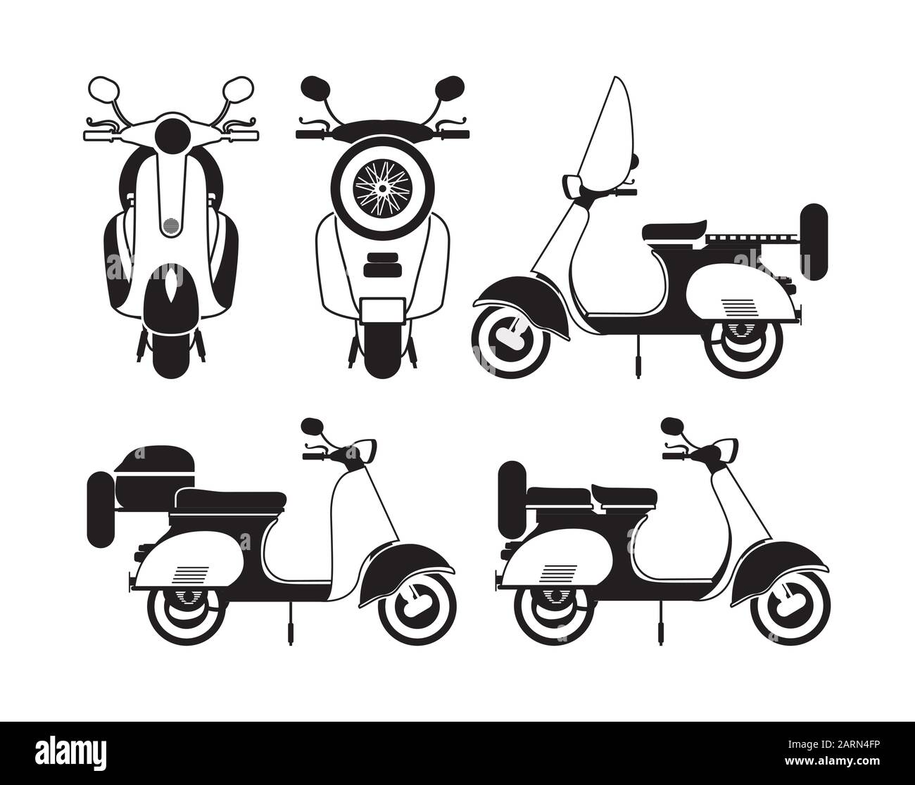 scooter motorcycles set vector design Stock Vector Image & Art - Alamy