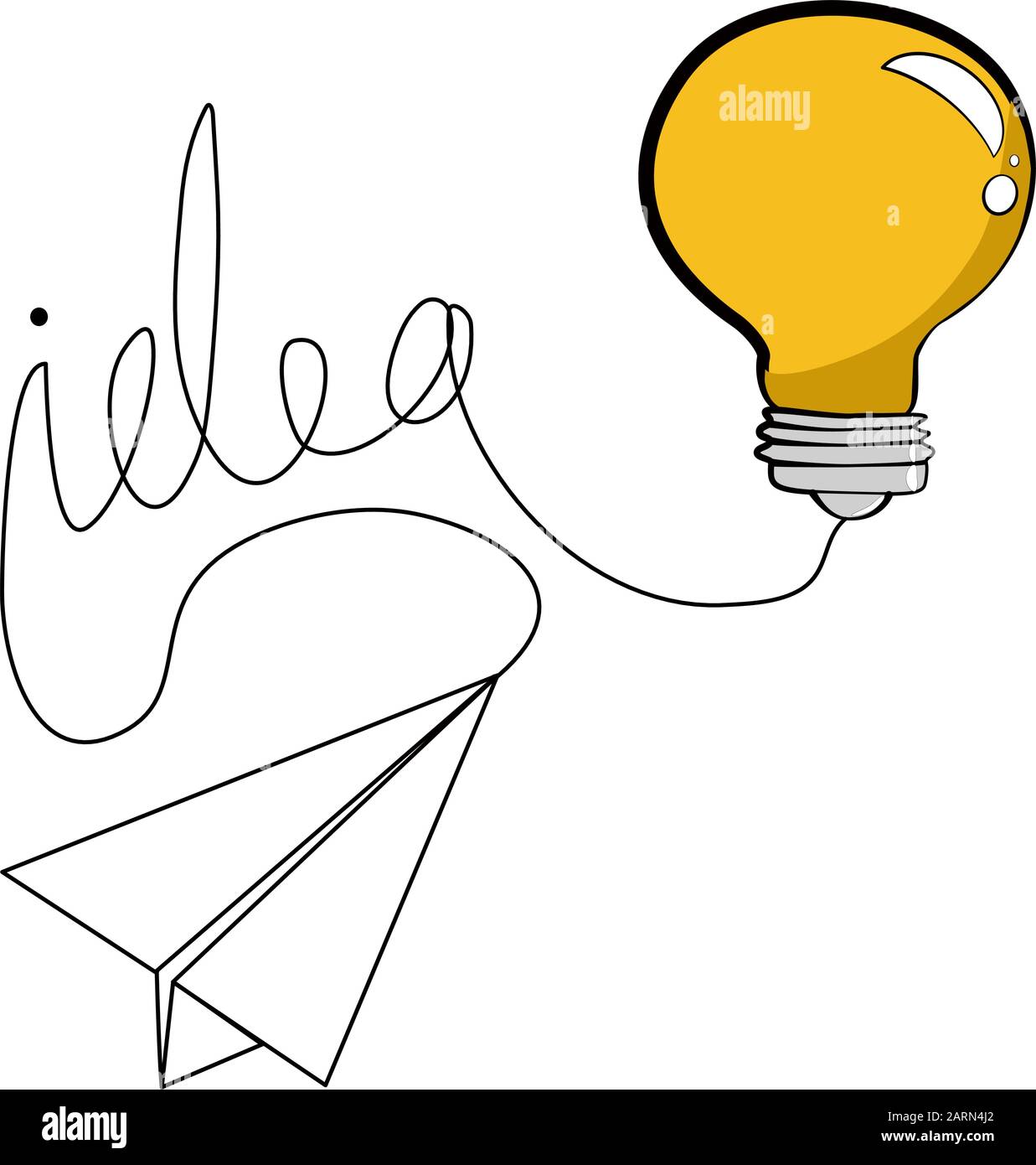 Paper plane with a light bulb and idea Stock Vector Image & Art - Alamy