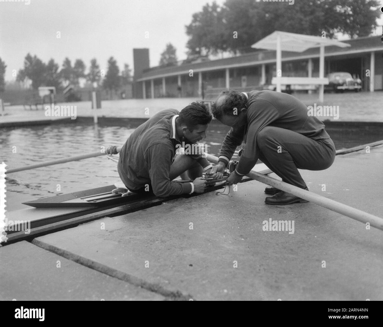 Training European rowing championships, V. Ivanov (Russian) with coach ...