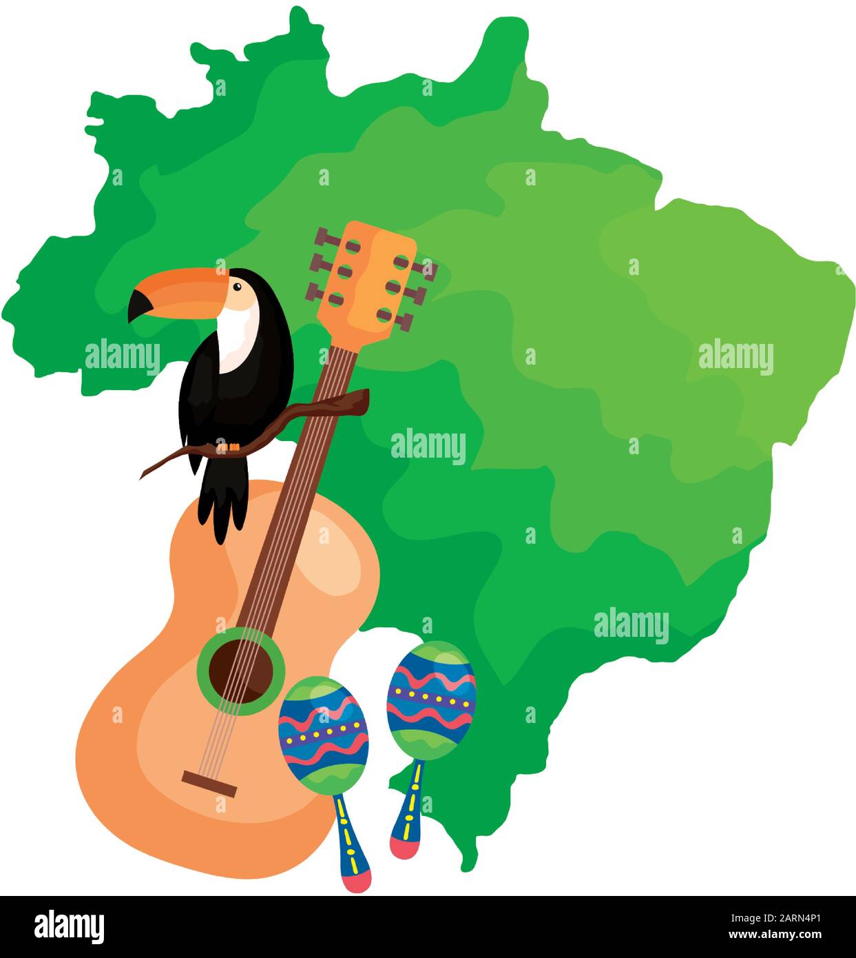 guitar and icons with map of brazil Stock Vector Image & Art - Alamy