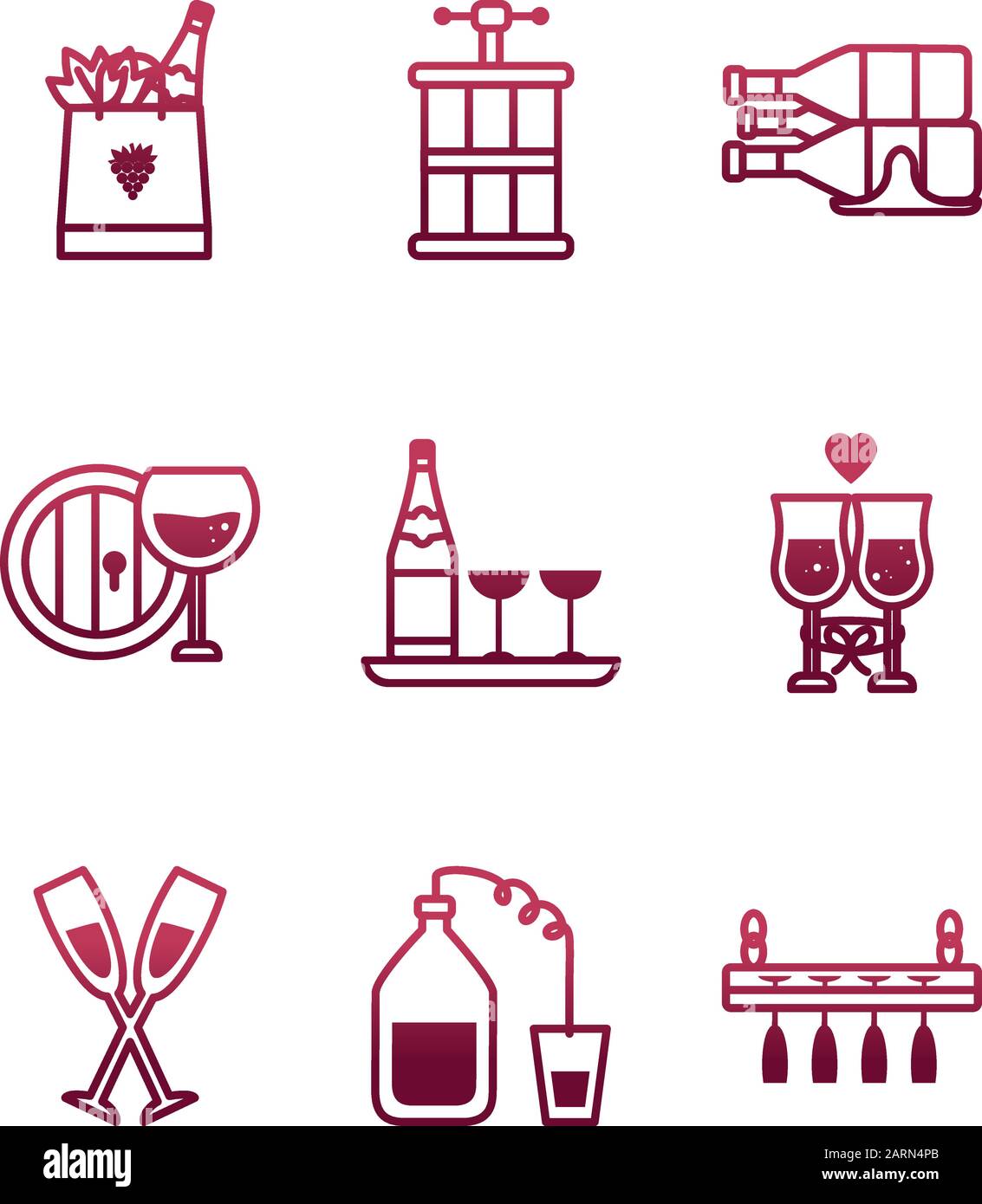 Isolated wine icon set vector design Stock Vector Image & Art - Alamy