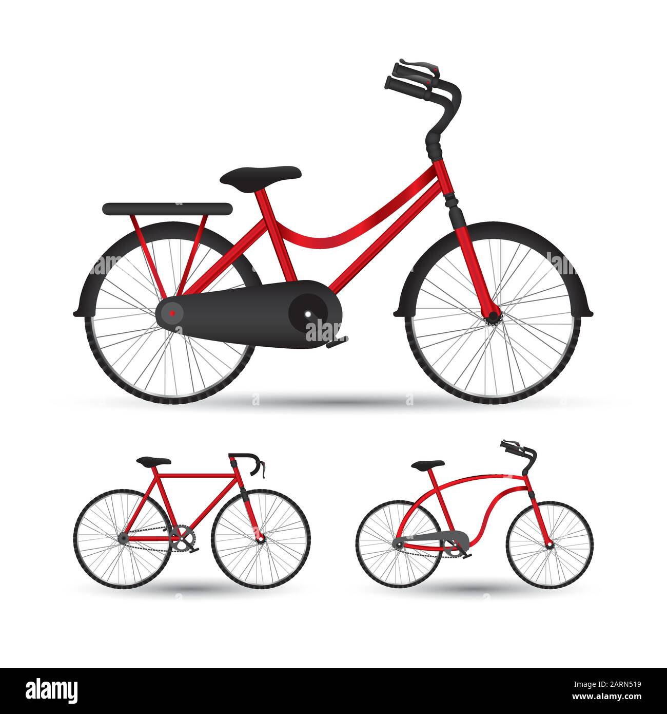 Isolated red with black bikes set vector design Stock Vector Image ...