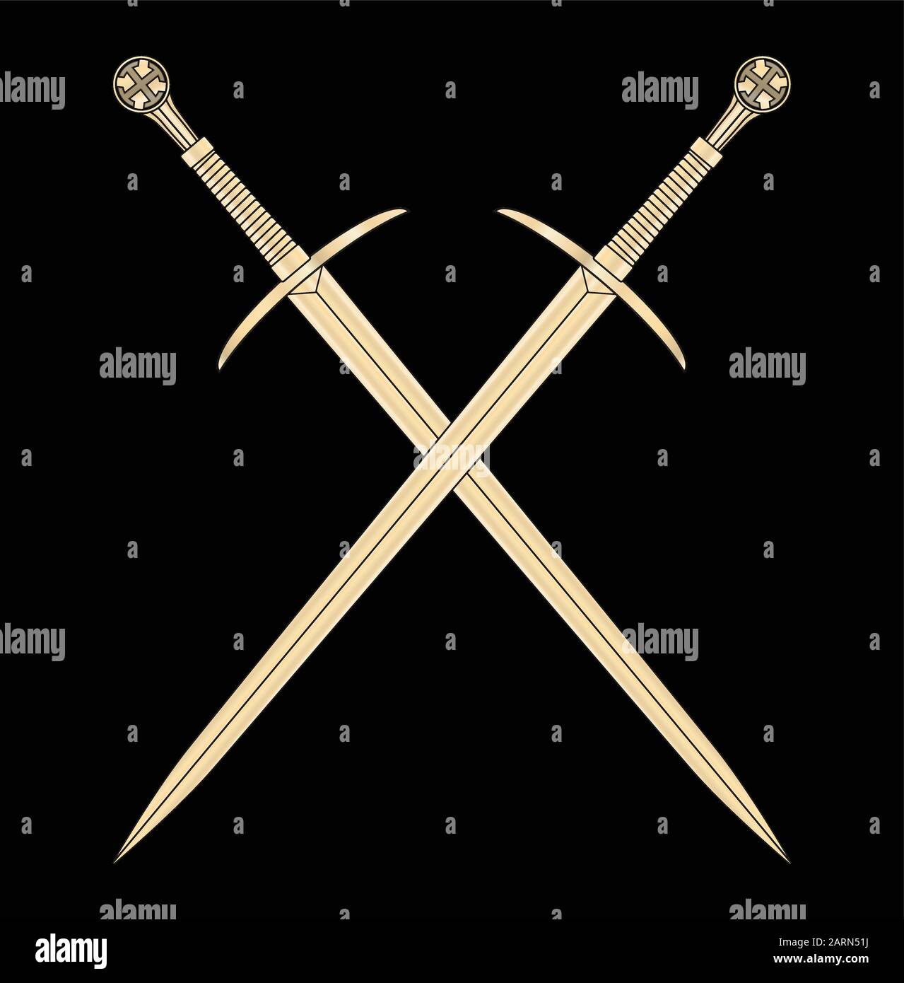 Swords crossed drawing hi-res stock photography and images - Alamy