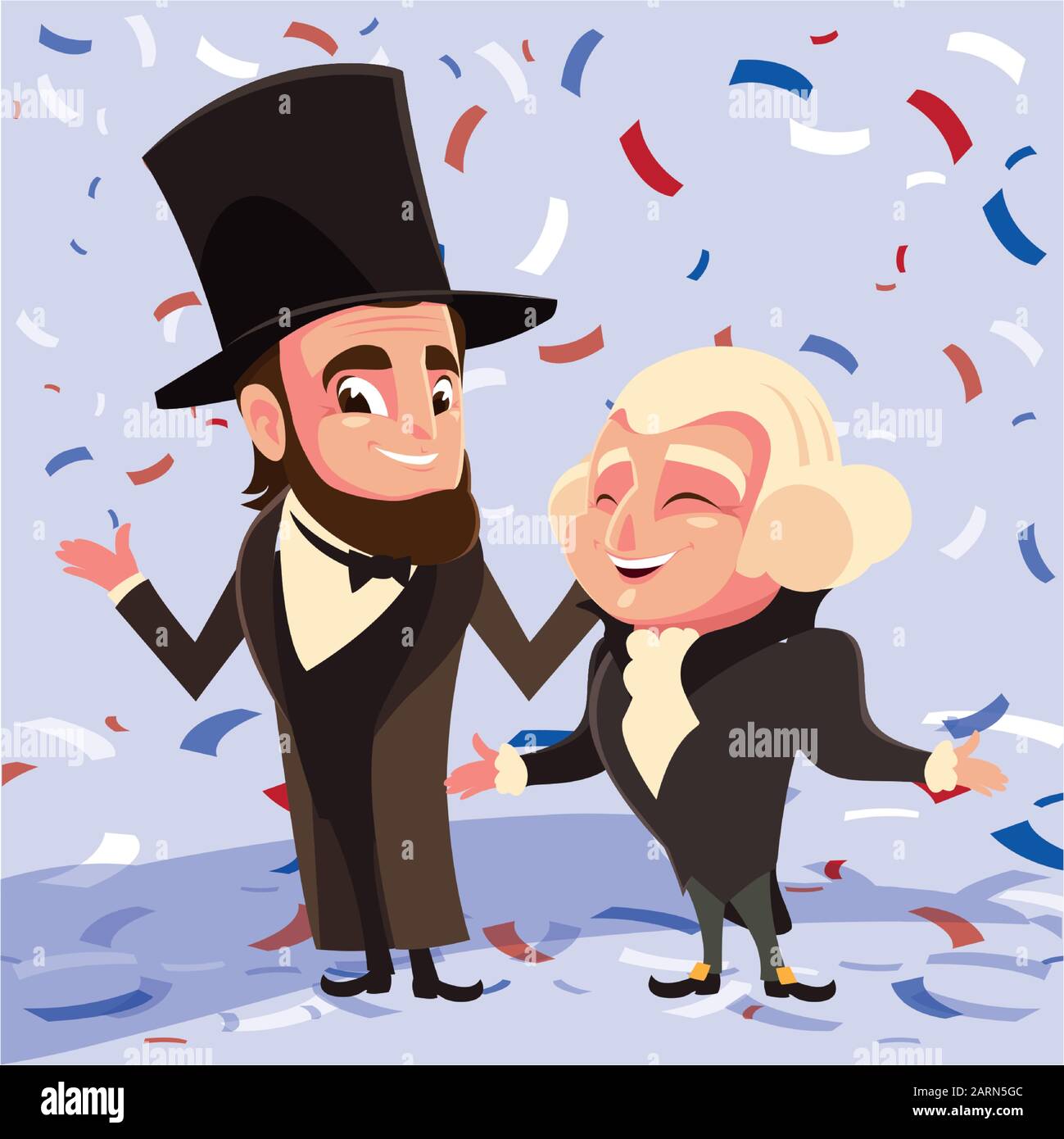 cartoon of presidents george washington and abraham lincoln, president ...