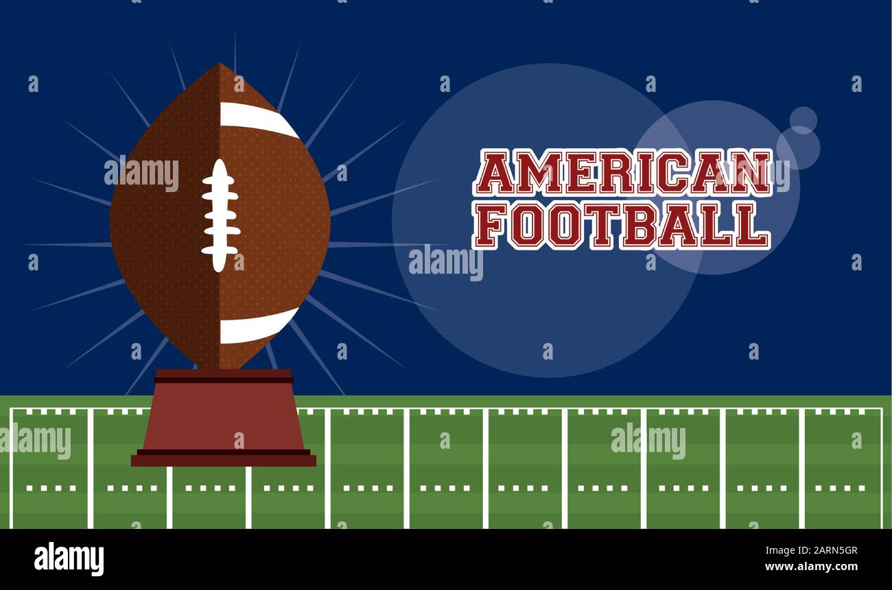 american football sport poster with trophy balloon Stock Vector Image ...