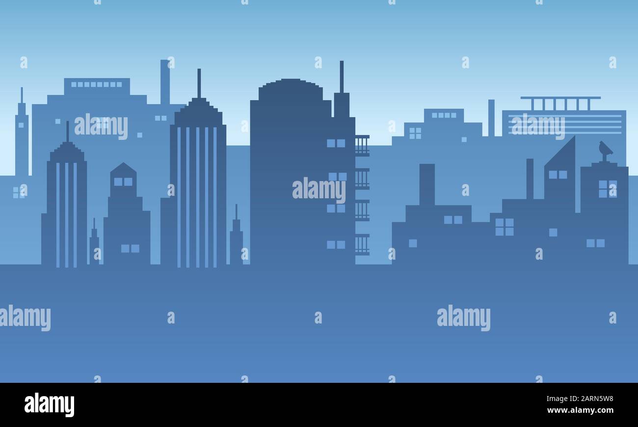 Illustration of a city with a dawn atmosphere Stock Vector Image & Art ...