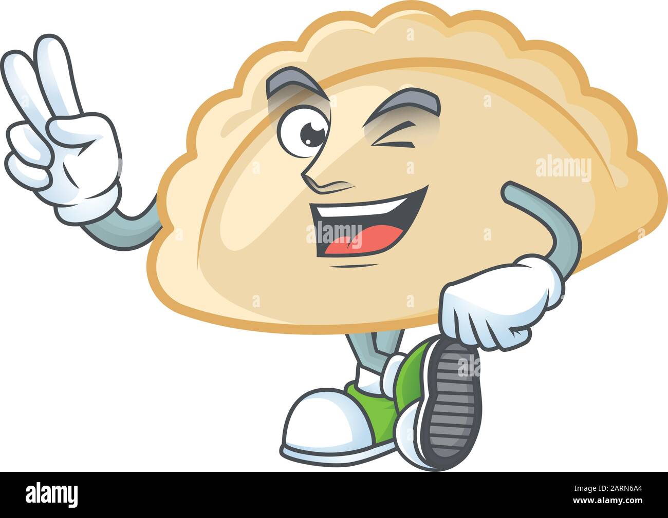 cartoon mascot design of pierogi with two fingers Stock Vector Image ...