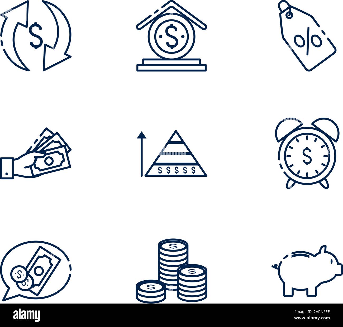 Isolated money icon set vector design Stock Vector Image & Art - Alamy