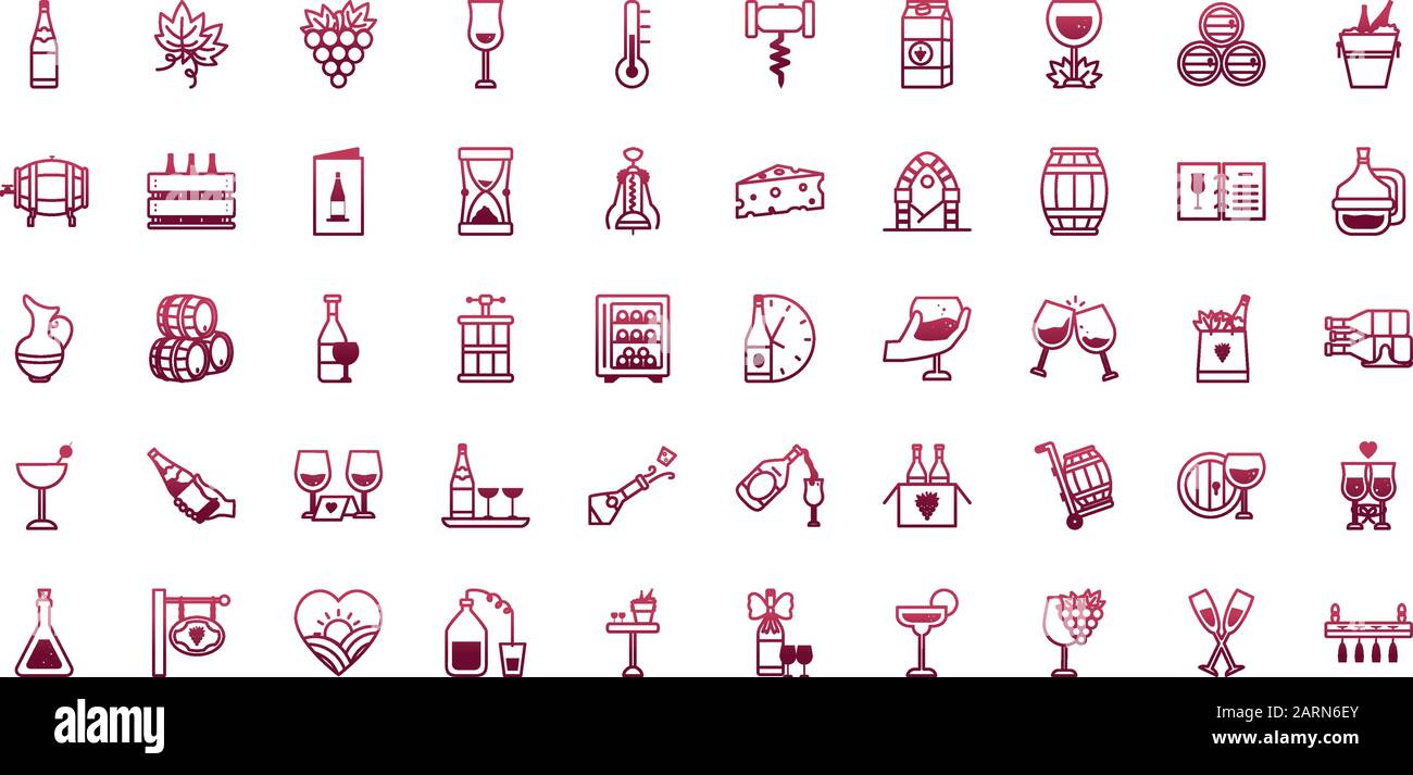 Isolated wine icon set vector design Stock Vector Image & Art - Alamy