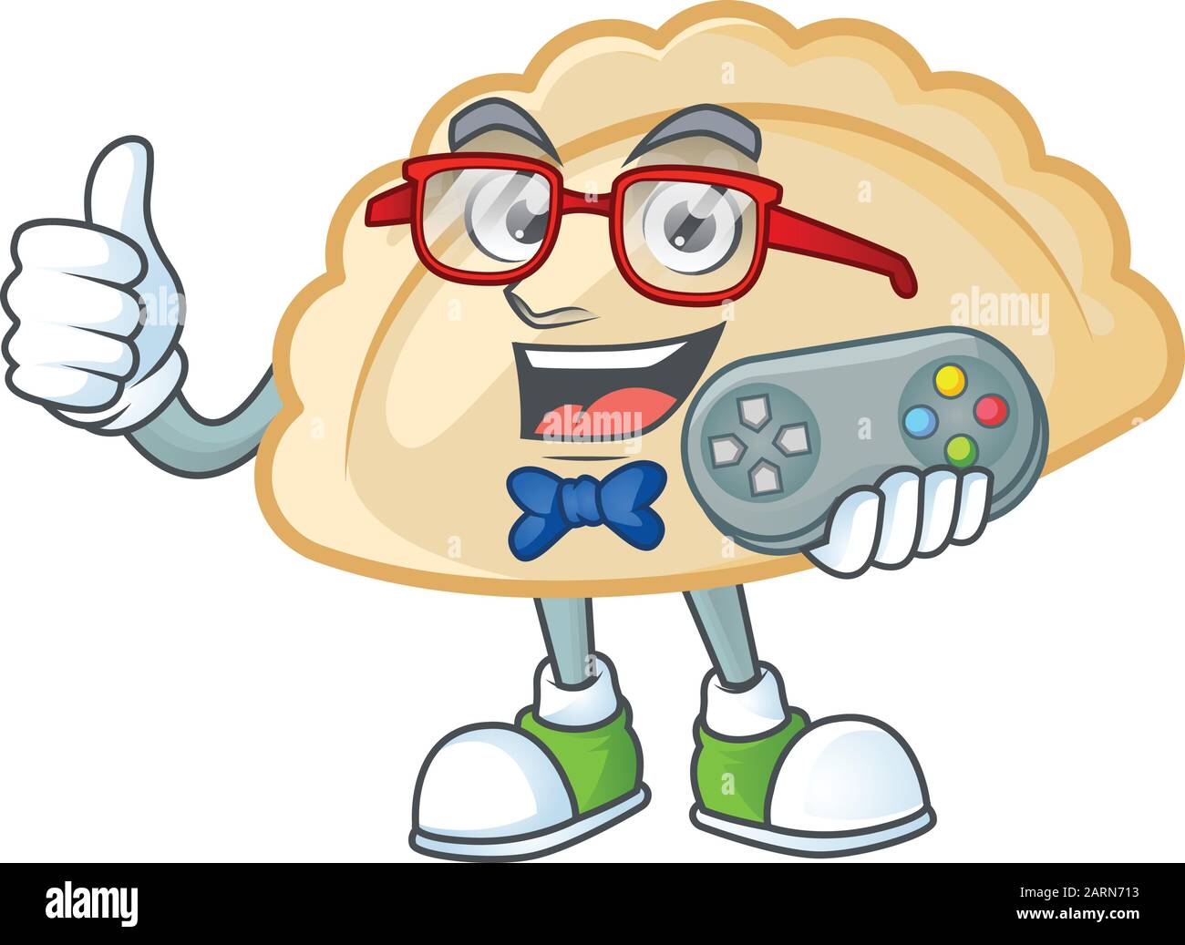 Smiley gamer pierogi cartoon mascot design style Stock Vector Image ...