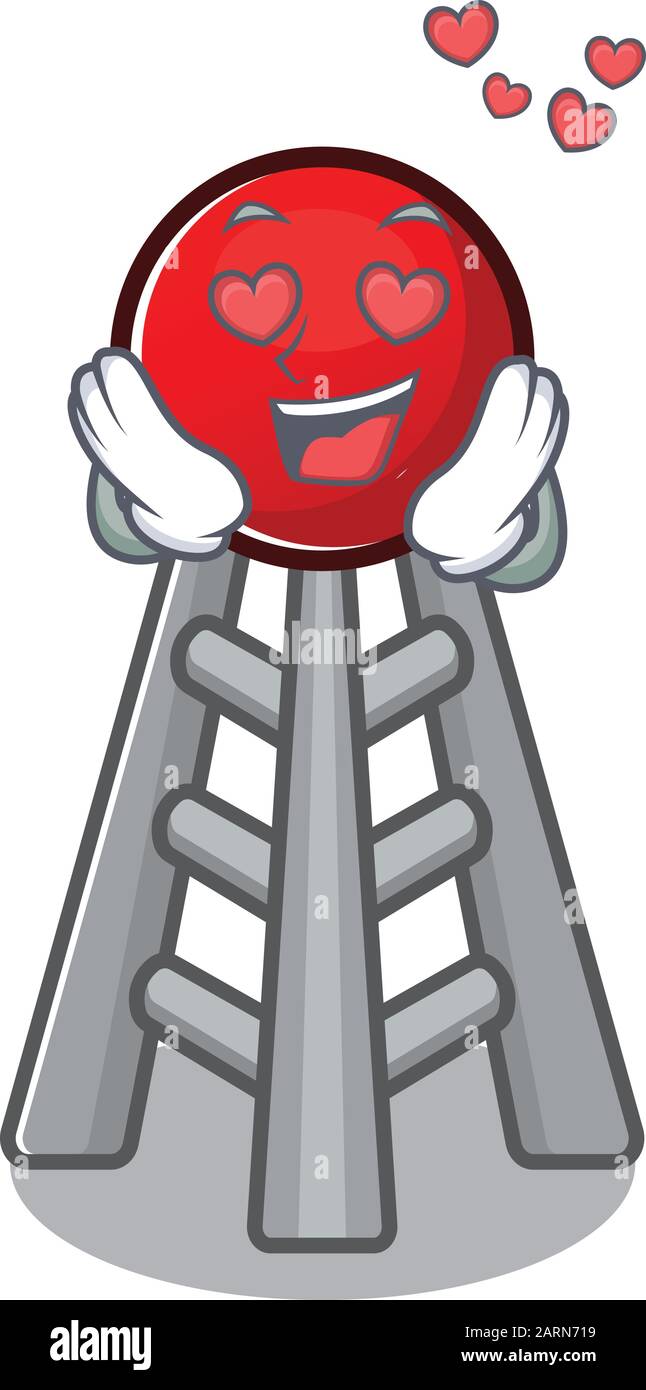 falling in love cute radio tower cartoon character design Stock Vector ...