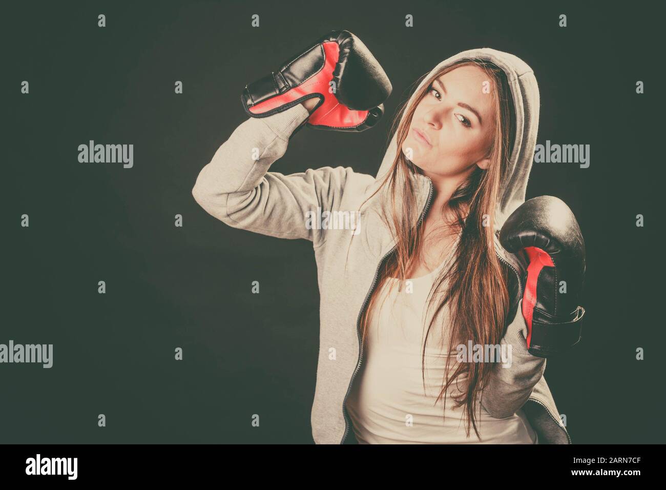 Exercising and fighting with opponent. Sportsmanship and strong body ...