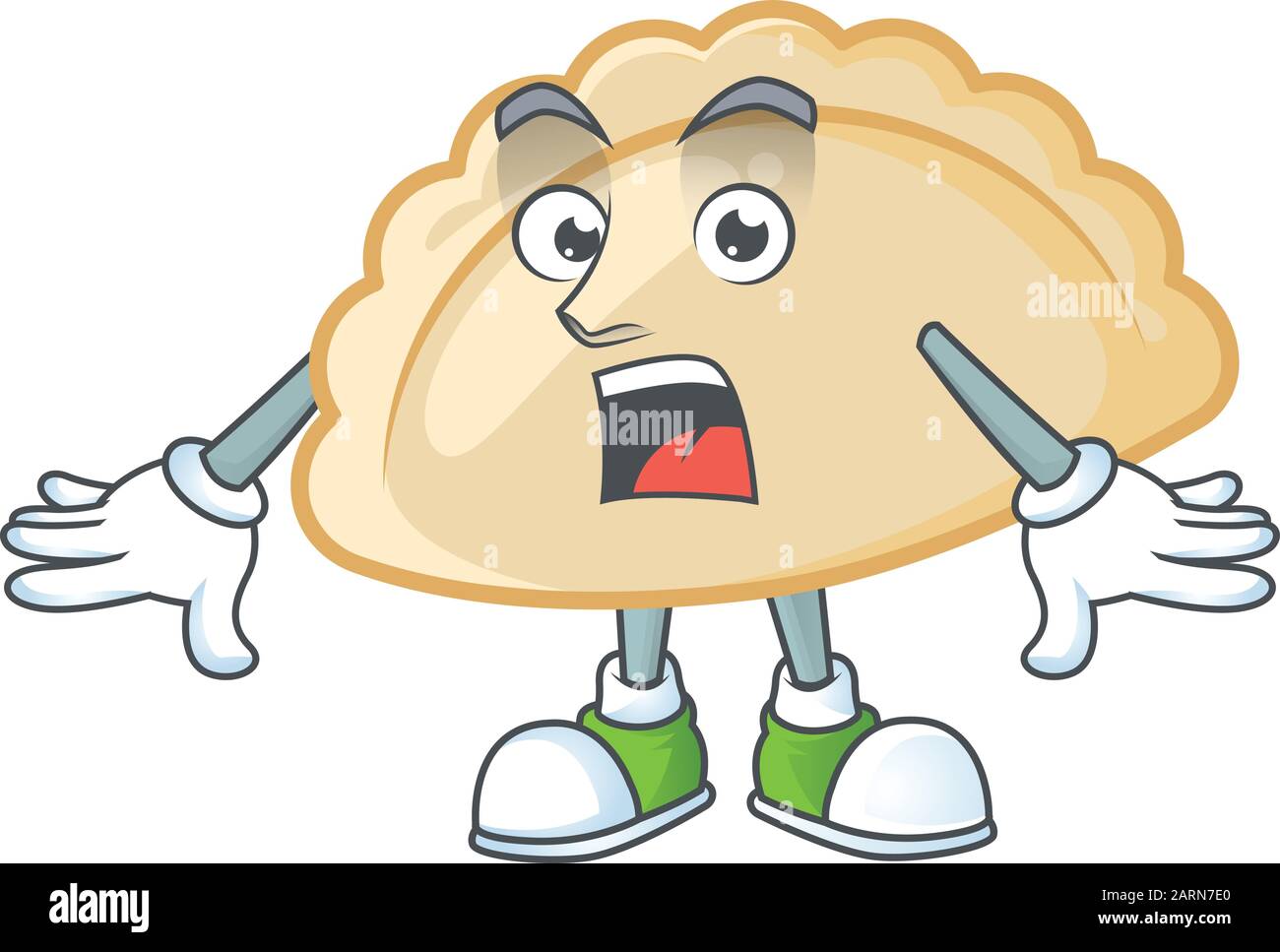 Pierogi cartoon character design on a surprised gesture Stock Vector ...