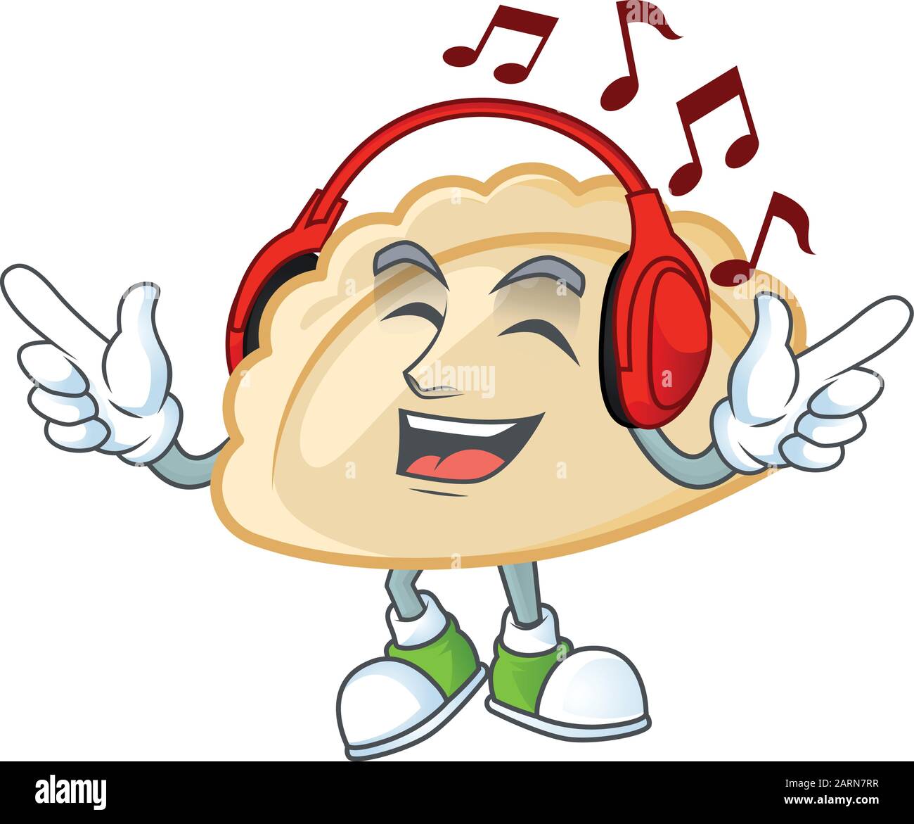 Listening music pierogi mascot cartoon character design Stock Vector ...