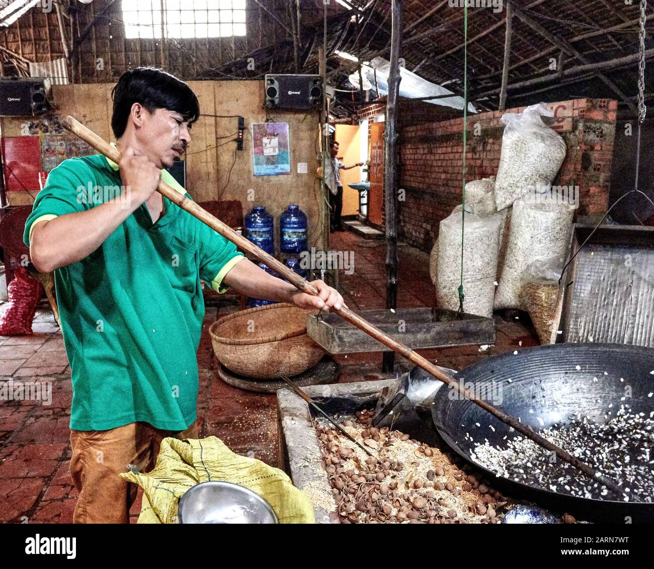 Vietnamese people use fine black sand that lies underneath the Mekong ...