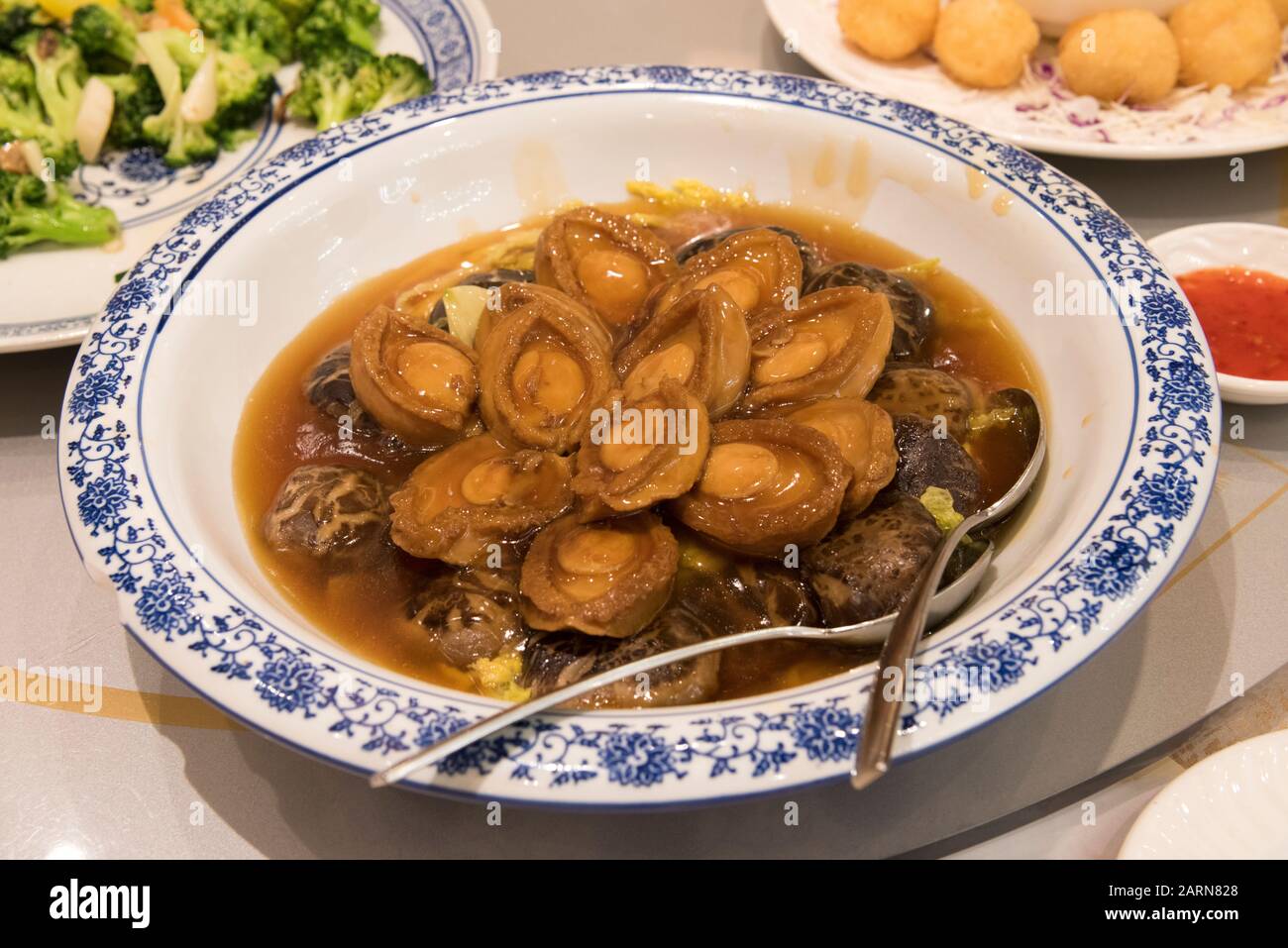 Chinese restaurant, Abalone dish, Hong Kong, China Stock Photo - Alamy