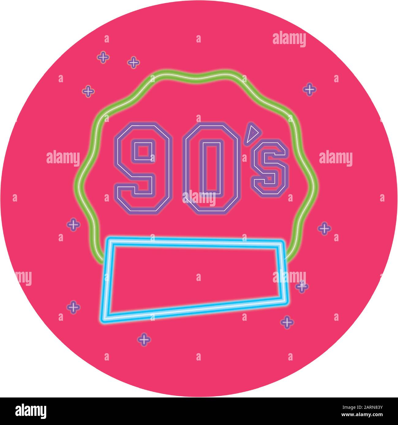 nineties sign retro style neon light Stock Vector Image & Art - Alamy