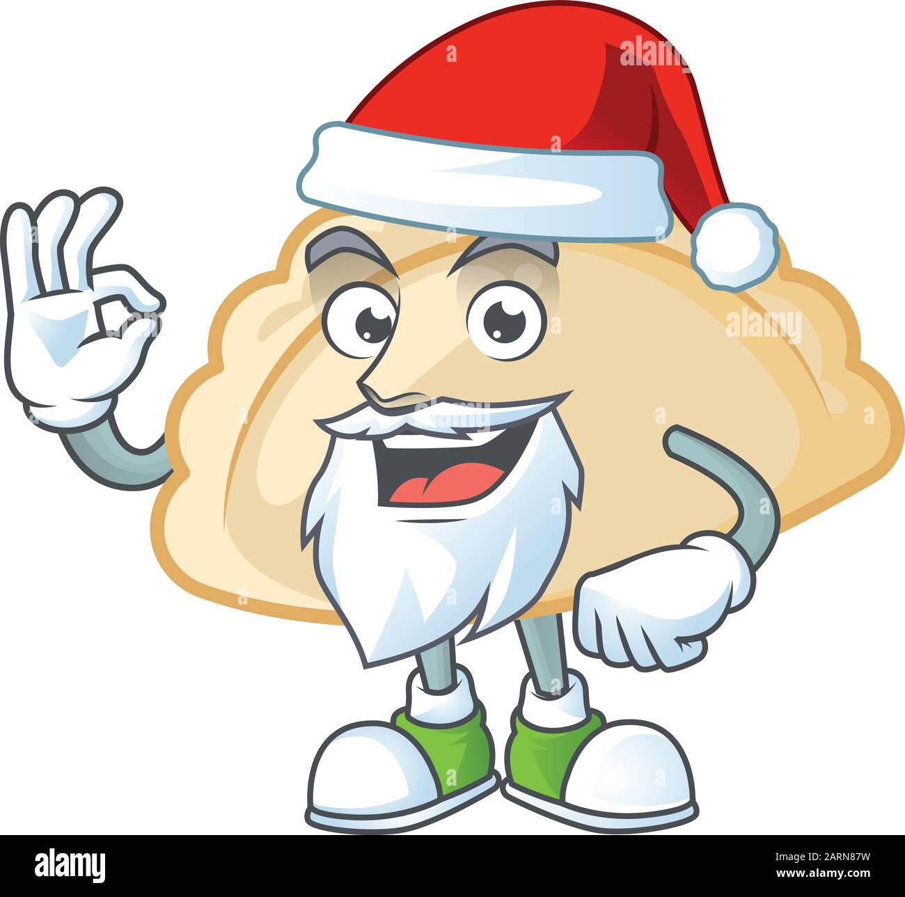 A picture of Santa pierogi mascot picture style with ok finger Stock ...