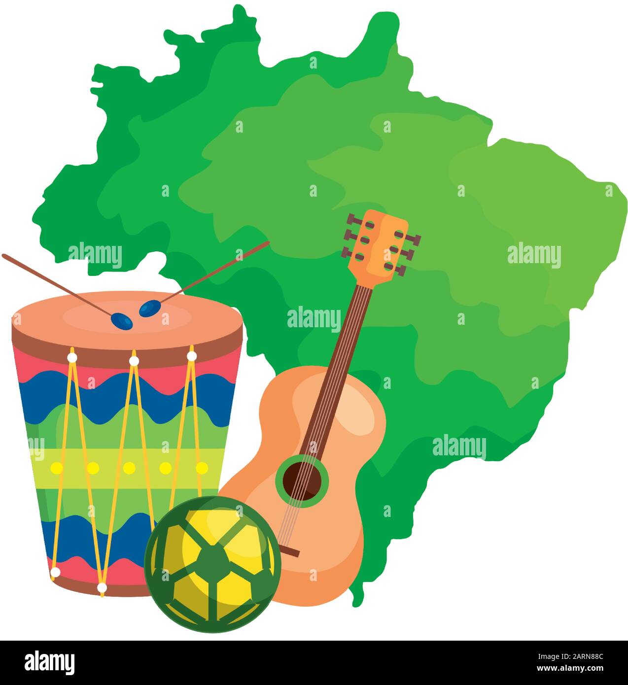 drum and icons with map of brazil Stock Vector Image & Art - Alamy
