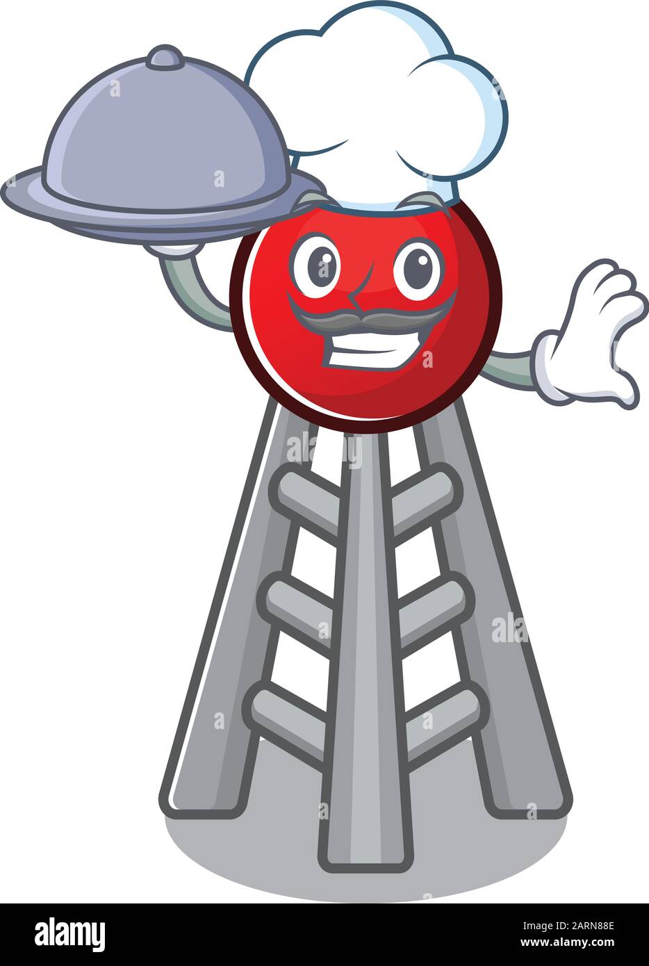 cartoon design of radio tower as a Chef having food on tray Stock ...