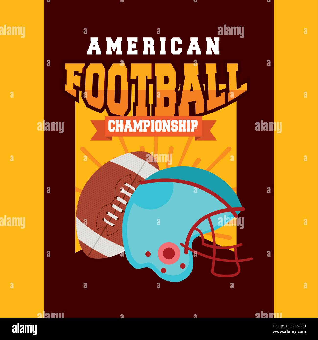 american football sport poster with balloon and helmet Stock Vector ...