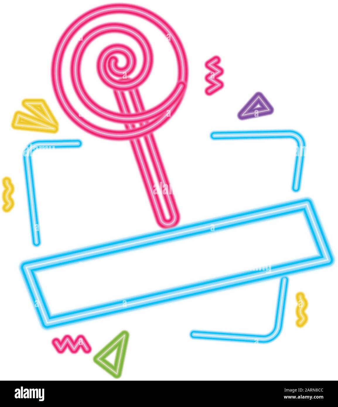 Lollipop Round Retro Neon Light Isolated Icon Stock Vector Image And Art Alamy
