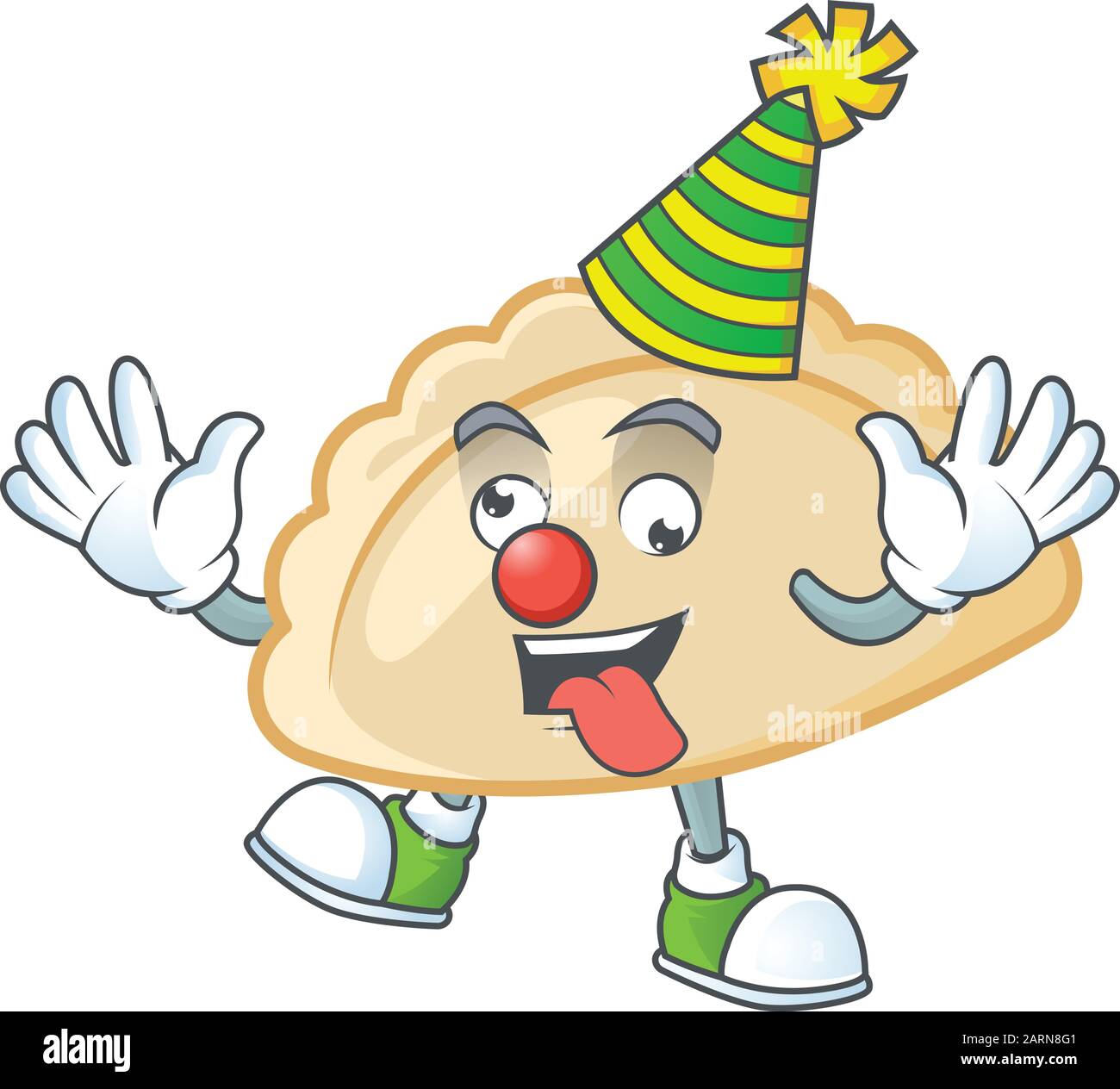 Funny Clown pierogi cartoon character mascot design Stock Vector Image ...