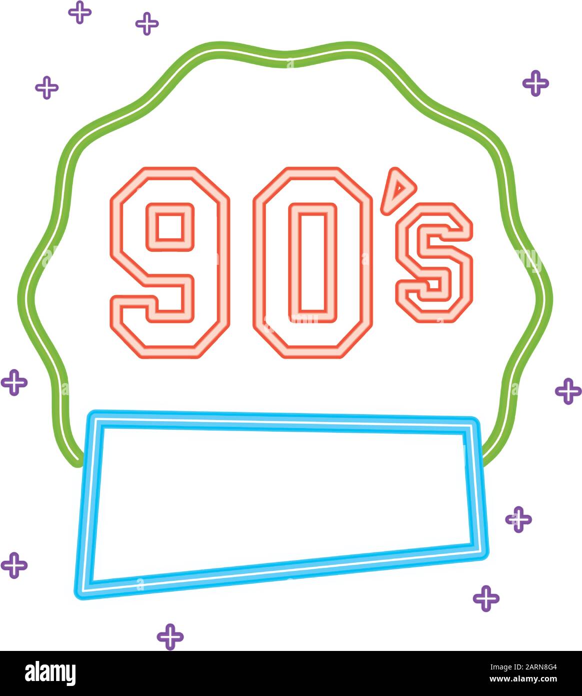 nineties sign retro style neon light Stock Vector Image & Art - Alamy