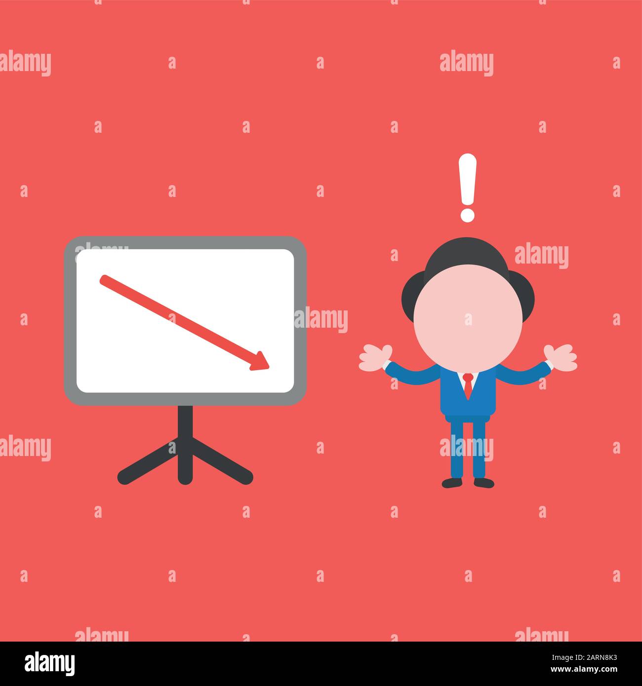 Vector cartoon illustration concept of faceless businessman mascot ...