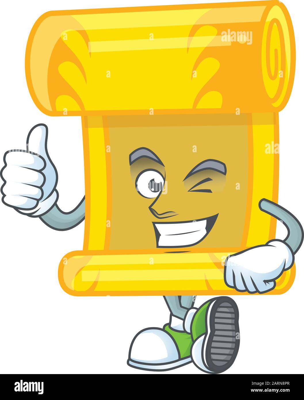 An icon of chinese gold scroll making Thumbs up gesture Stock Vector ...