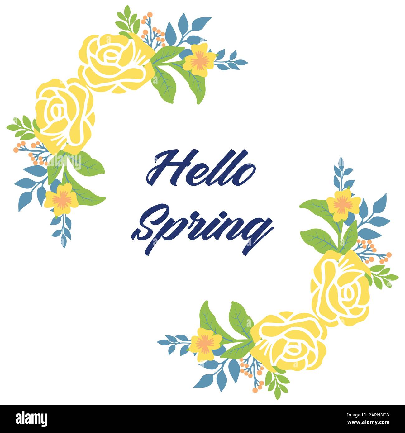 Wallpaper for hello spring card design, with beautiful of leaf and ...