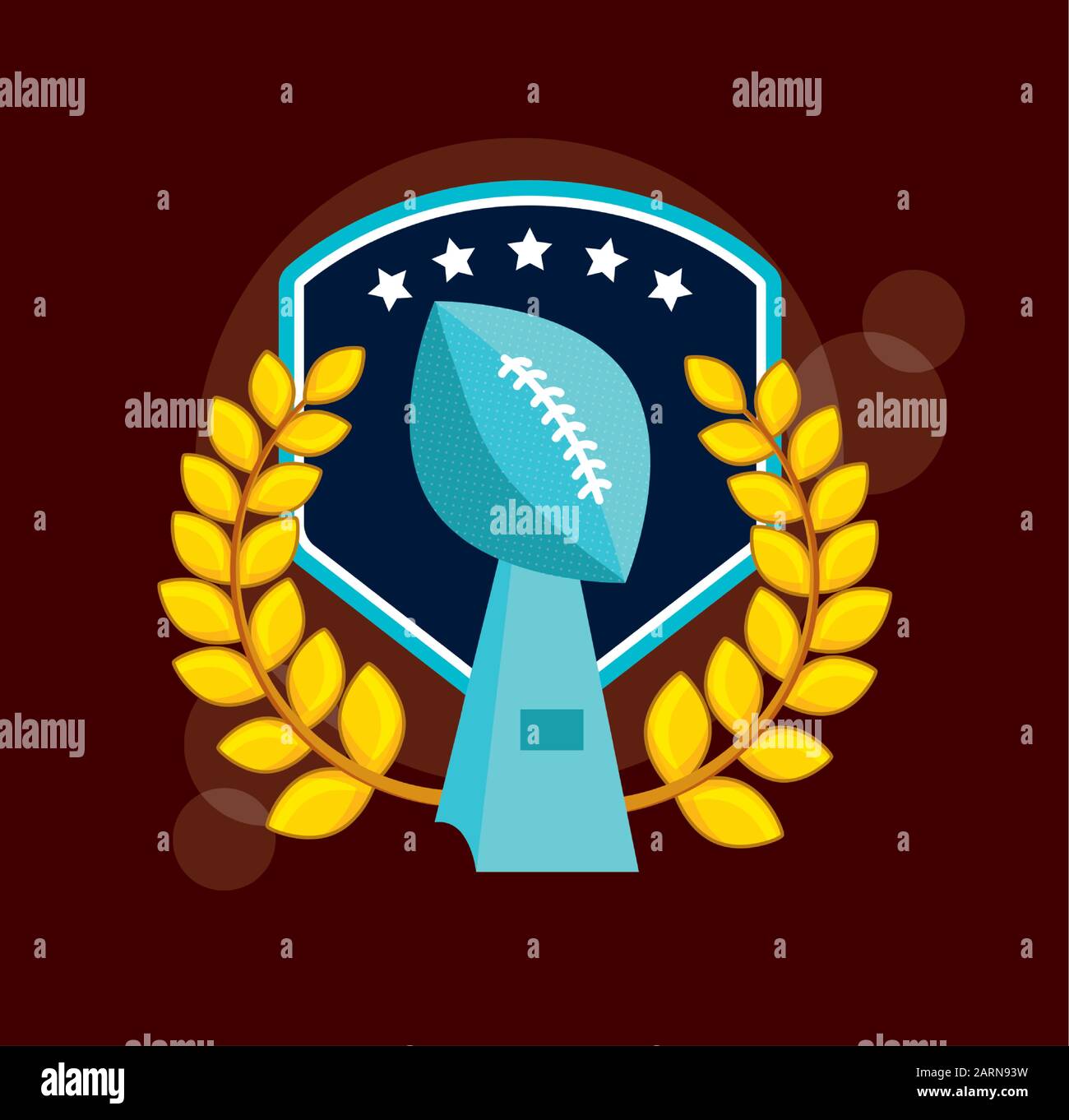 american football sport poster with trophy balloon Stock Vector Image ...