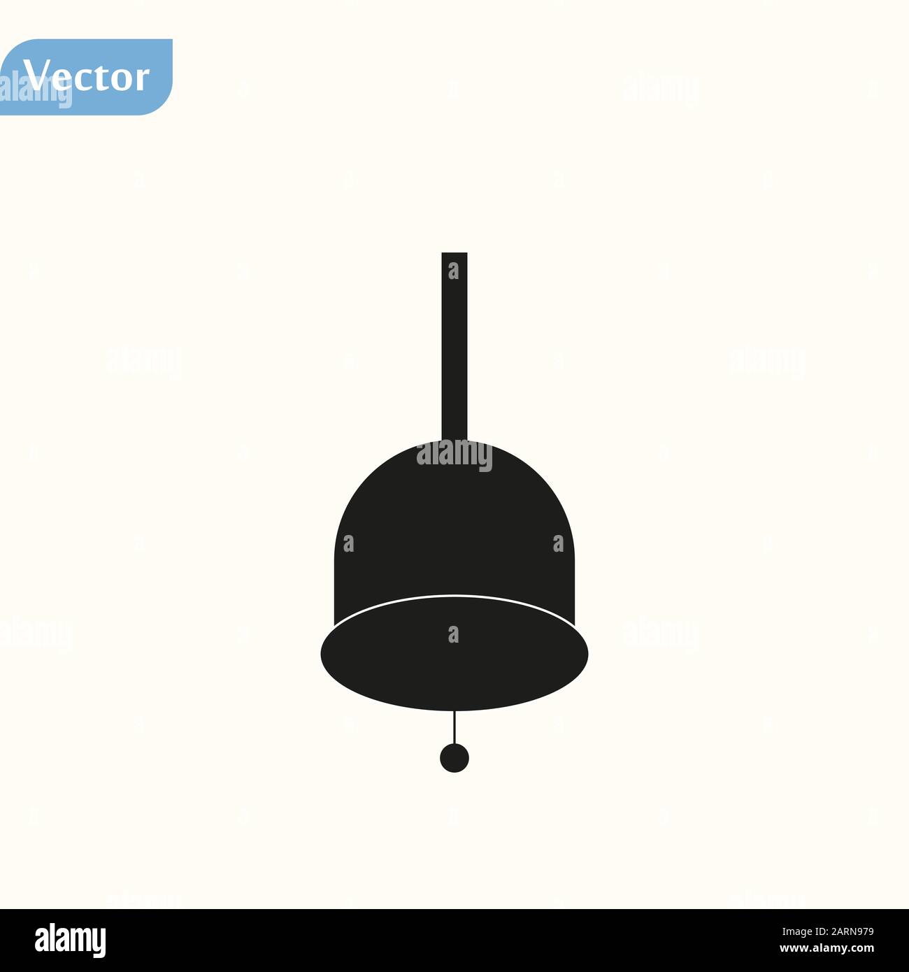 Bell icon vector, Alarm, service handbell sign Isolated on white ...