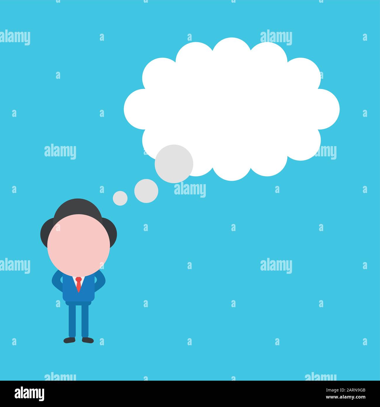 Vector cartoon illustration concept of faceless businessman mascot ...