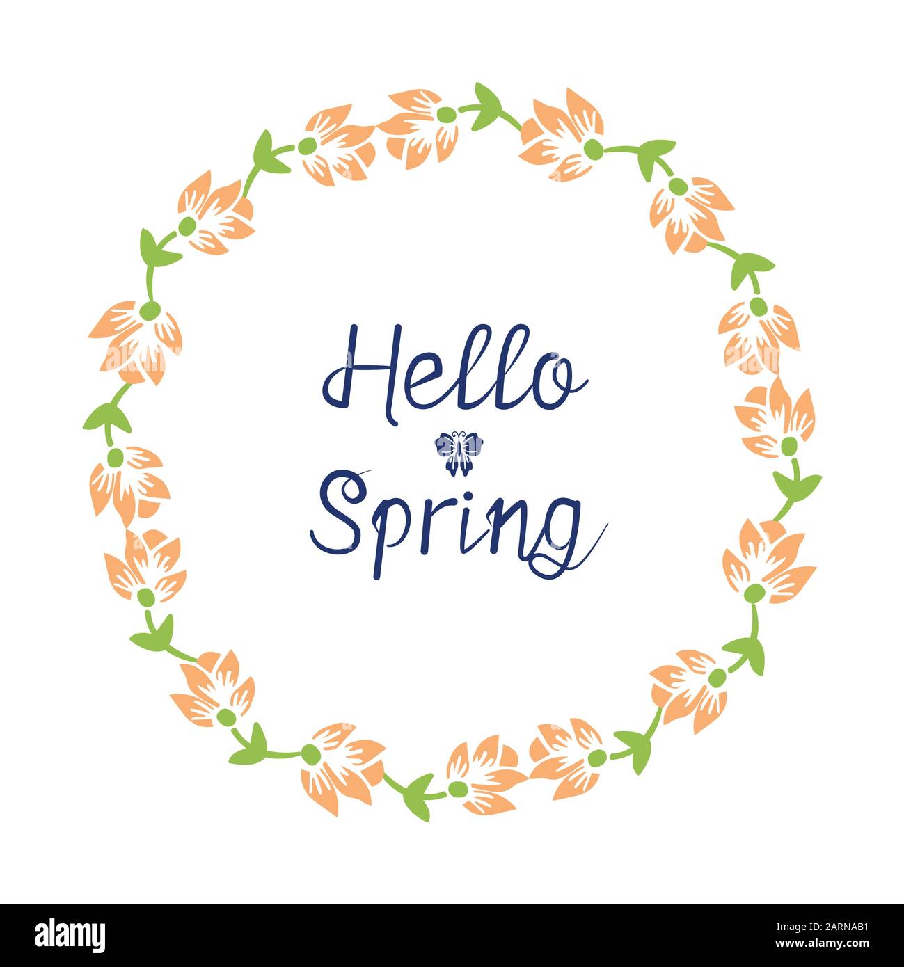 Seamless Crowd of leaf and yellow floral frame, for hello spring ...