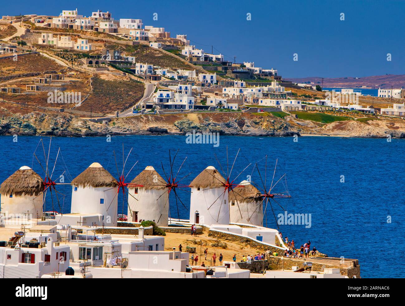 Windmills in Mykonos Stock Photo - Alamy