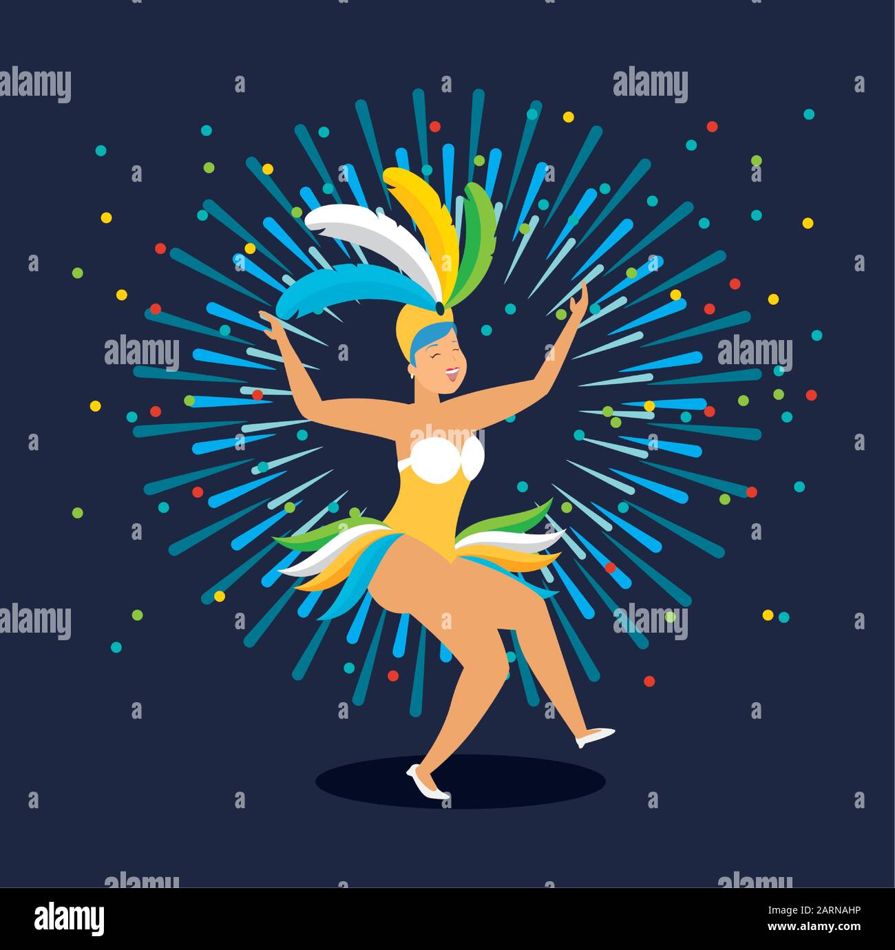 brazilian garota dancing carnival character Stock Vector Image & Art ...