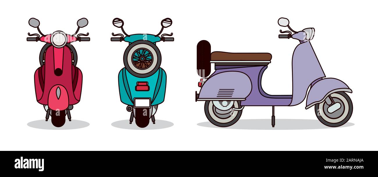 scooter motorcycles set vector design Stock Vector Image & Art - Alamy