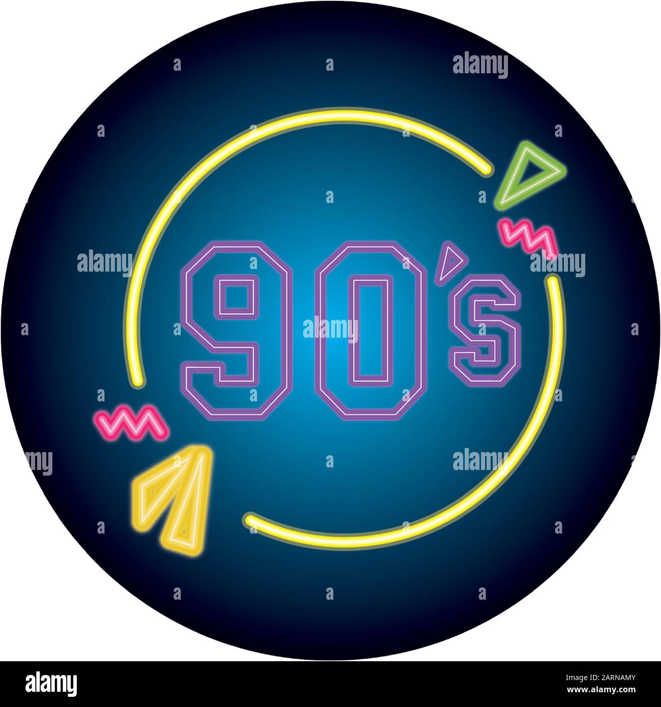 nineties sign retro style neon light Stock Vector Image & Art - Alamy