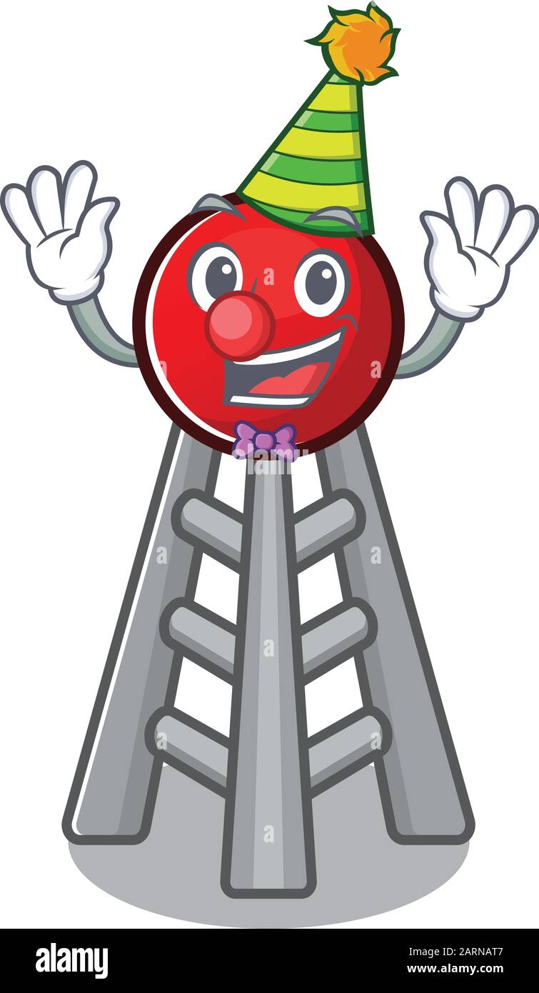 Funny Clown radio tower cartoon character mascot design Stock Vector ...