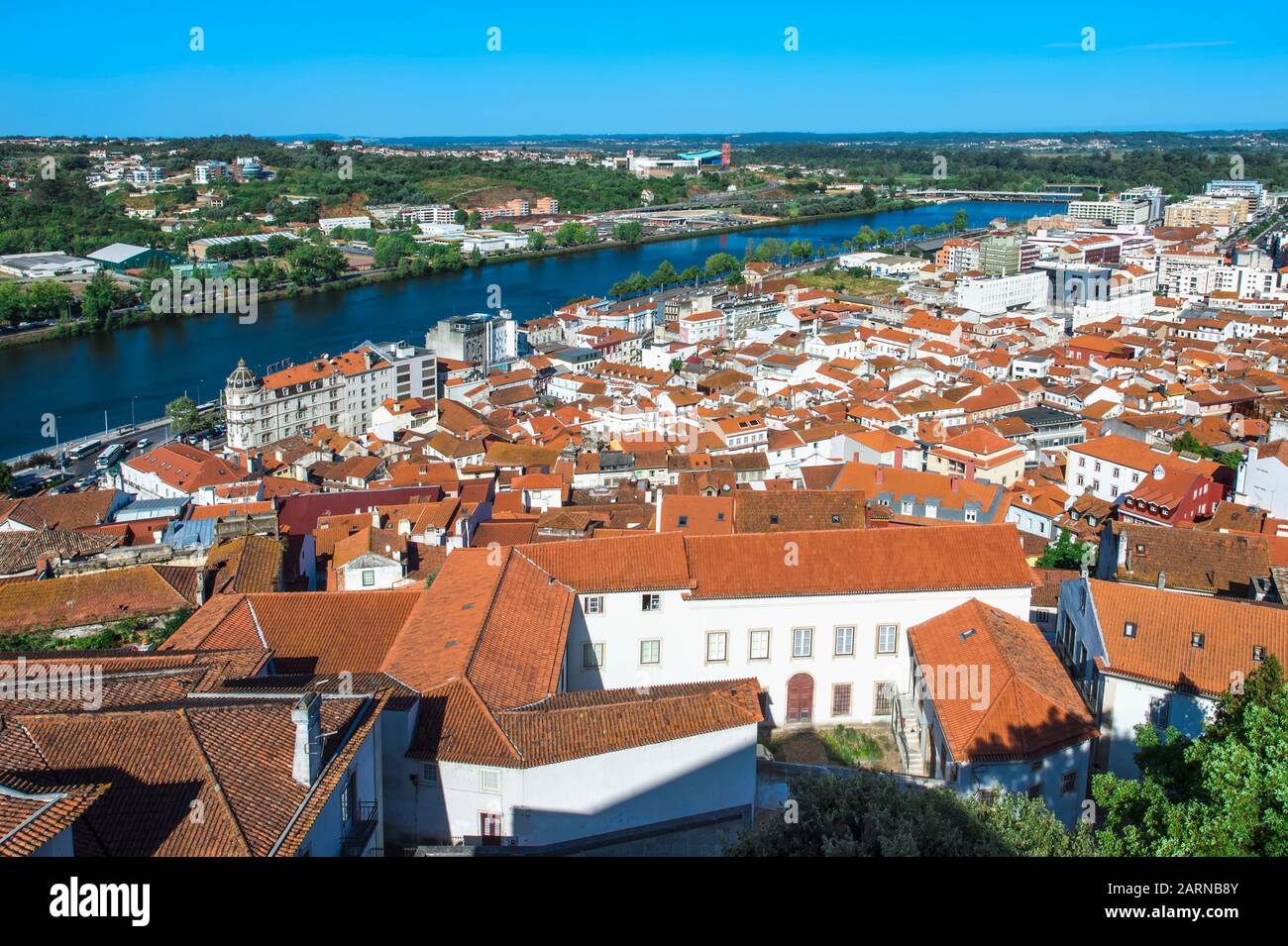 View over the old city and the Mondego river, Coimbra, Beira Province ...
