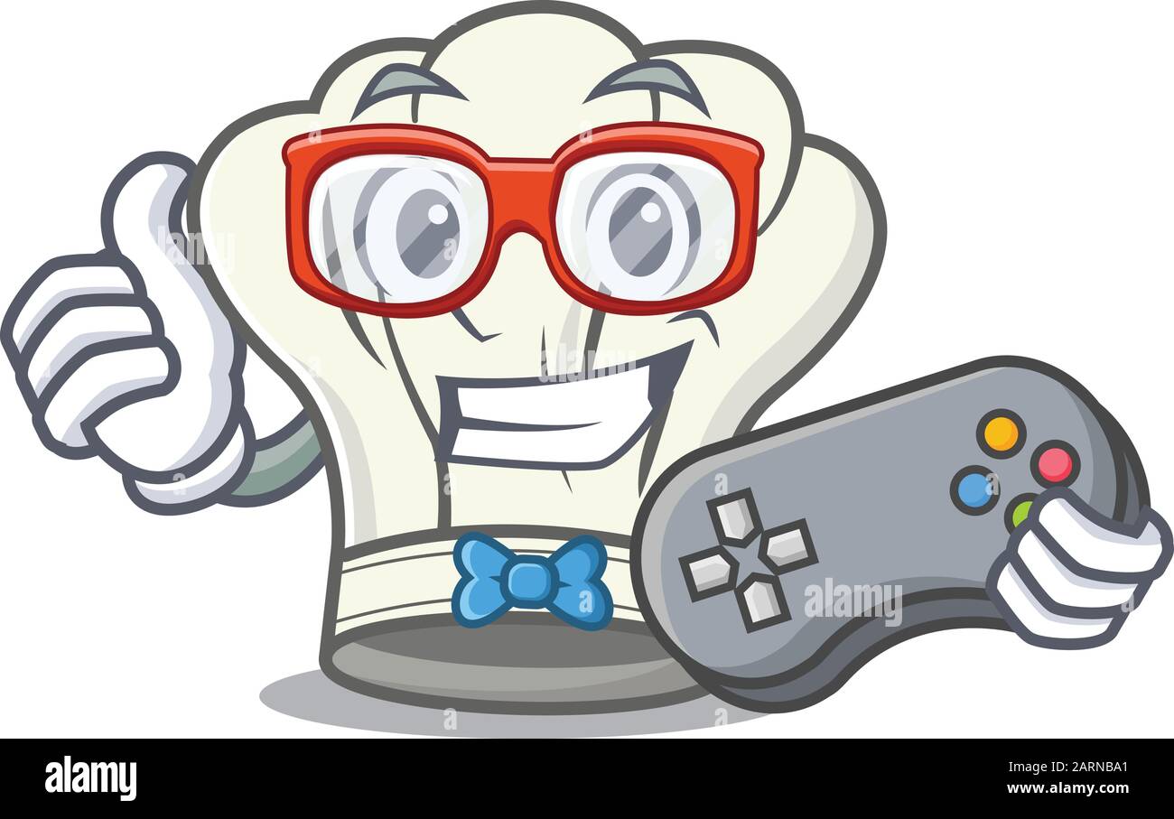 Smiley gamer cook hat cartoon mascot style Stock Vector Image & Art - Alamy